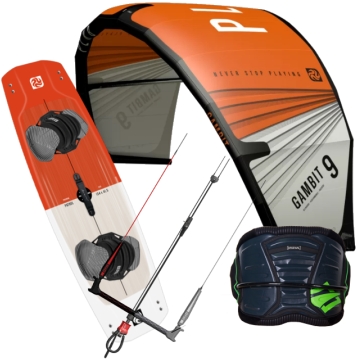 Kite sets for kitesurfing, snowkiting a landkiting